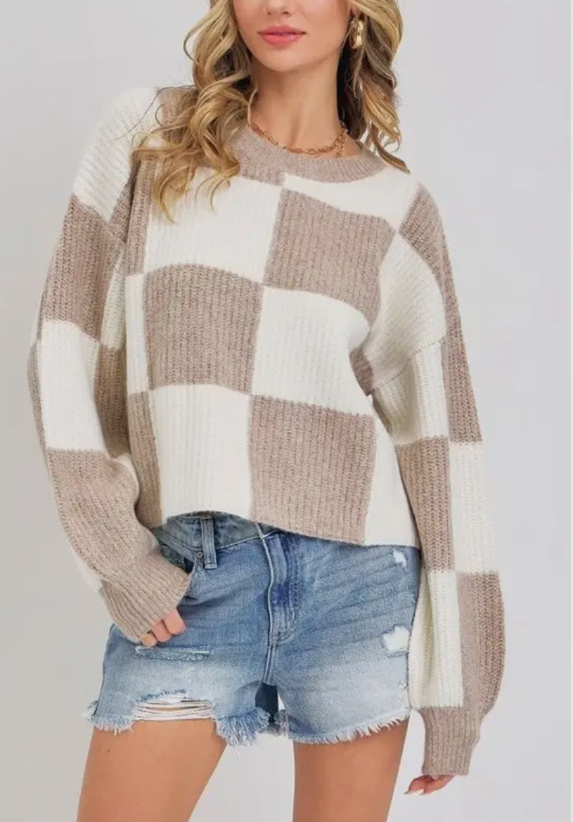 Checker Crop Sweater – Shop Embellish Boutique